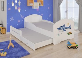 Postel s matracemi PEPE II SEA ANIMALS 160x80 bílá
