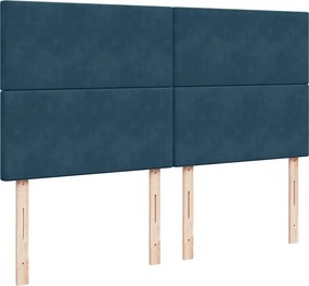 Box spring postel s matrací modrá 200 x 200 cm samet 3293300