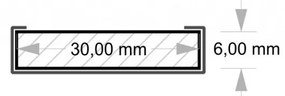 VZOREK - Lišta mezi lamely - DUBOVÁ DÝHA olejovaná - rozměr vzorku: 30 x 6 x 200 mm