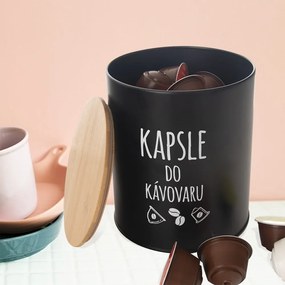 Černá dóza na kávové kapsle – Orion