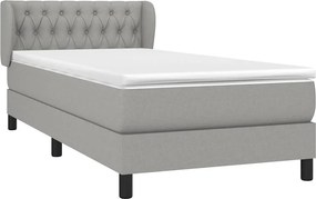 Box spring postel s matrací světle šedý 100 x 200 cm textil 3126461