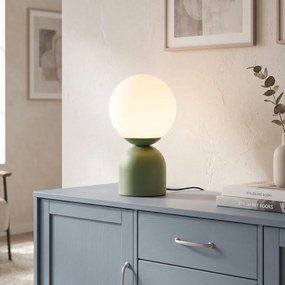 Hotel Chic Table Lamp Green with Opal Glass - Pallon Trend
