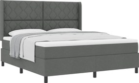 Postel s boxspringem s polštářem Tmavě šedá 200 x 180 cm textil 3341722