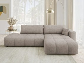 Rohová rozkládací sedačka Larow O Boucle, Potah: Coral 50, Strana pohovky: pravá