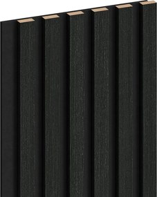 Mexen Lam-F, akustické stěnové lamely 275 × 30 cm, plstěný podklad 8 mm, technická dýha, dub černý stříbřitý, S105-275307-3015-025