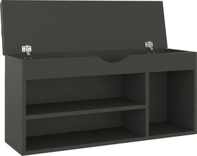 Lavice s botníkem a poduškou šedá 104x30x49 cm kompozitní dřevo 326752