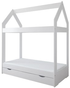 BabyBeds Dětská postel DOMEČEK bílá Velikost postele: 160x80 cm, Barevné provedení: Bílá, Úložný prostor: Ano, s úložným prostorem Bílá