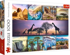 TREFL PUZZLE PREMIUM Foto koláž Afrika 68x48cm skládačka 1000 dílků tr10792