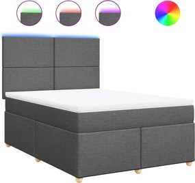 Box spring postel s matrací tmavě šedá 140x200 cm textil 3293597