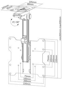 MK FLORIA MKF-17DS220 - Stropní držák pro TV 46" černá
