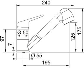 Franke FC 9547.071 Dřezová baterie se sprchou, Onyx 115.0470.675