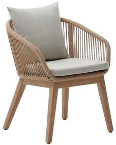 OnaDnes -20% Béžová zahradní židle Kave Home Portalo s výpletem a polštáři
