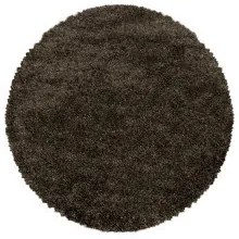 Hans Home | Kusový koberec Fluffy Shaggy 3500 brown kruh - 80x80 (průměr) kruh