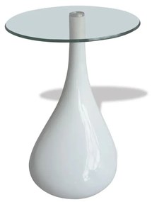 vidaXL Bílý konferenční stolek ve tvaru kapky
