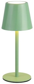Světle zelená LED stolní lampa s kovovým stínidlem (výška 21 cm) Diaz – Trio