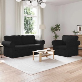 Set pohovek 2 ks Černá textil 3407532