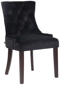 Jídelní židle Mossley - samet - tmavé nohy | černá