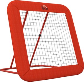 HOMCOM Fotbalový Rebounder, Odrazová Stěna s Ochrannými Hroty, Nastavitelný ve 5 Úrovních, Přenosný Rebound, Fotbalová Brána pro Mládež, Odrazová Stěn