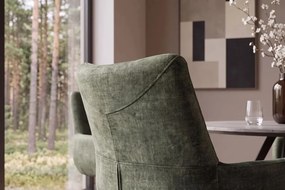 Designová otočná židle Vondila zelený samet