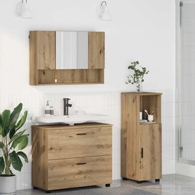 Sada koupelnového nábytku 3 ks Artisanový dub 76,5 x 35 x 64 cm 3393032