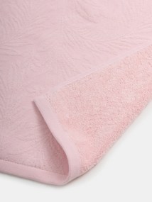 Sinsay - Bavlněný ručník s rostlinným motivem - pastelová růžová