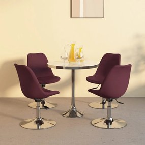 Otočné jídelní židle 4 ks fialové textil - Default Title