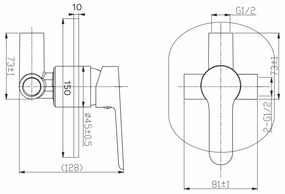 Mereo Zuna sprchová podomítková baterie bez přepínače Mbox oválný kryt mosaz chrom CB60105ZB