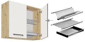 INFINITY b | horní skříňka 53G s odkapaváčem | 80 cm | artisan/bílá lesk