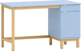 Psací stůl MODEL se šuplíkem a skříňkou do dětského pokoje Zvolte barvu: Světle modrá s bílým úchytem, Zvolte rozměr: 120x60 cm, Zvolte stranu: Pravá