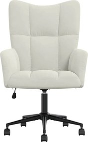 Relaxační židle krémově bílá samet 328181