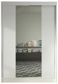 Posuvná skříň se zrcadlem Parys II, Barva: bílá + černá + zrcadlo, Osvětlení: bez osvětlení