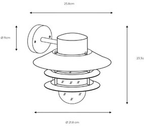 Lucide 11874/01/30 - Venkovní nástěnné svítidlo ZICO 1xE27/60W/230V IP44