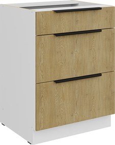 CREMONA bc | dolní skříňka 60 D 3S zásuvková | 60 cm | PREMIUM BOX | bílá/cremona