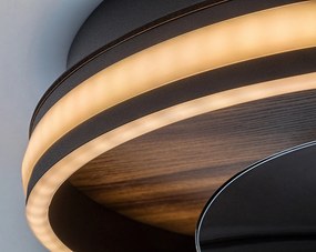 Rabalux Černé stropní LED svítidlo s ventilátorem Faustine 470mm 30W CCT s DO 71016