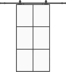 Posuvné dveře se sadou kování černé 102x205 cm ESG Glass 3375846