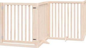 Zábrana pro psy s dvířky skládací 6 panelů 480 cm topol 3155669