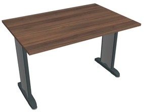 Stůl jednací rovný 120 cm - Hobis Flex FJ 1200 Dekor stolové desky: ořech, Barva nohou: černá