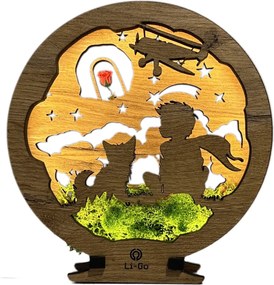 Li-Go "Malý princ s růží" lampa 20x22 cm provedení povrchu: ořech