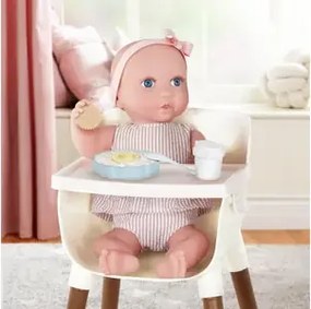 LullaBaby Židlička jídelní pro panenky s doplňky / od 2 let