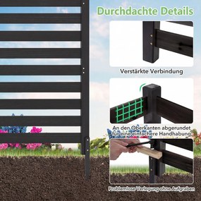 Costway 4-dílný zahradní plot s dřevěnými sloupky, plot na ochranu soukromí