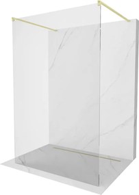 Mexen Kioto, sprchová zástěna Walk-In 135 x 200 cm, 8mm čiré sklo, zlatý matný profil, 800-135-002-55-00