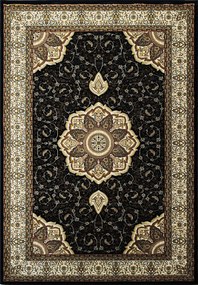 Berfin Dywany, Kusový koberec Anatolia 5328 S (Black), 100x200, černá, kancelář