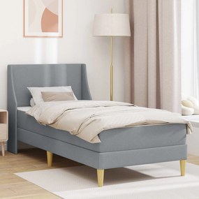 Rám postele s matrací s čelo Světle šedá 80x 200 cm Polyester 3414704