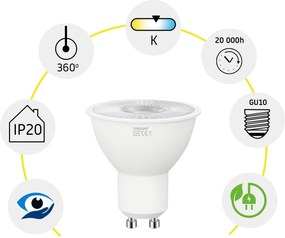 Toolight Toolight, LED žárovka GU10, 5W, 400lm, 4000K, neutrální barva, RSL041, OSW-20024