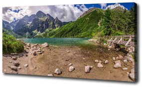 Wallmuralia Foto obraz na plátně do obýváku Jezero v horách 100x50