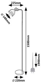 Rabalux 2242 - Stojací lampa FLINT 1xE27/40W/230V černá