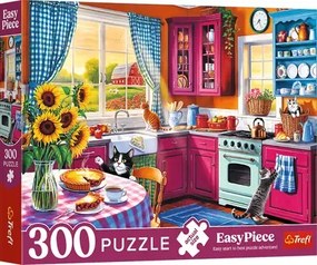 TREFL Puzzle EasyPiece: Ráno v kuchyni / 300 dílků / 60 x 40 cm / věk