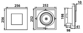 Sapho, TECTO koupelnový stropní ventilátor axiální, 20 W, potrubí 100mm, bílá, TC201