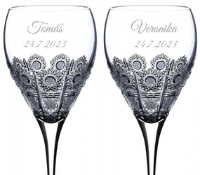 Dekorant svatby Svatební ručně broušené sklenice na červené víno 500pk 420 ml 2KS