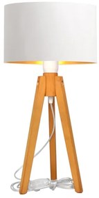 Stolní lampa ALBA 1xE27/15W/230V bílá/zlatá/dub